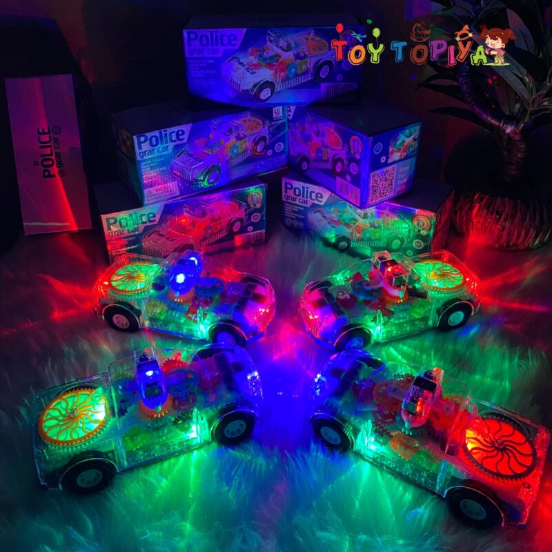 3D Lighting Gear Police Car - Toy Topiya